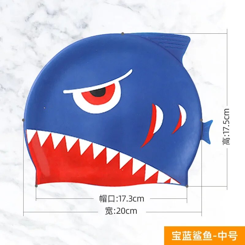 Детские силиконовые шапочки для плавания Fish Dino