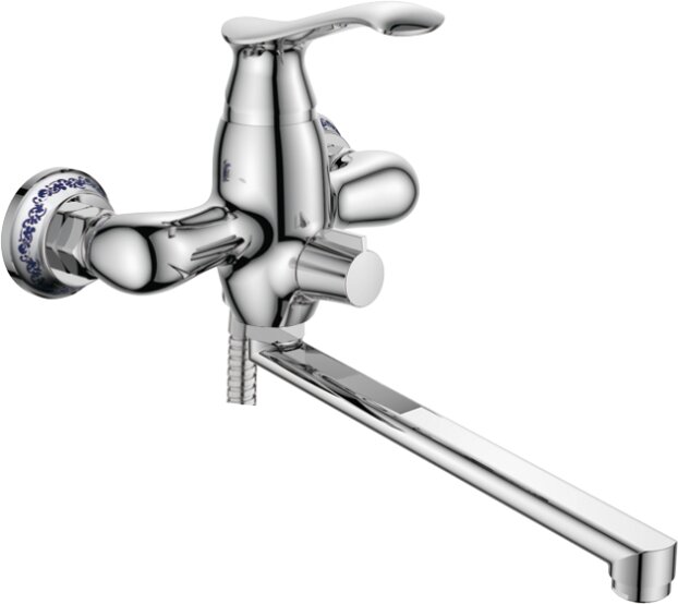 Смеситель для ванны с длинным изливом Ledeme L2241 Хром