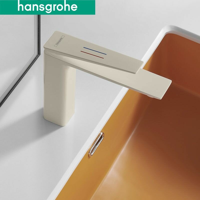 Новый смеситель для ванной комнаты Hansgrohe, медный, для горячей и холодной воды, смеситель для раковины, Молочно-белый