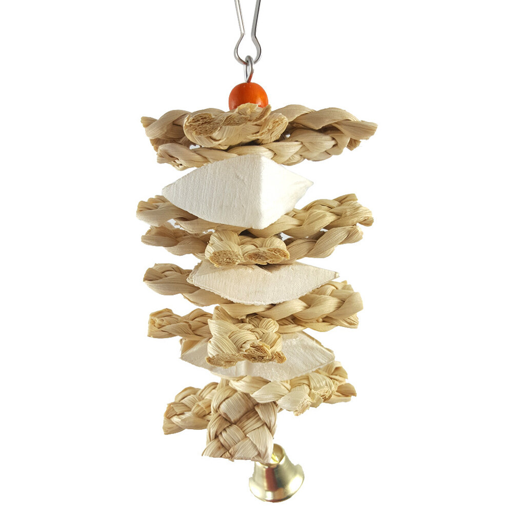 1 пучок грызущей игрушки для попугаев, сплетенной из соломы-косточка каракатицы, сплетенная из соломы