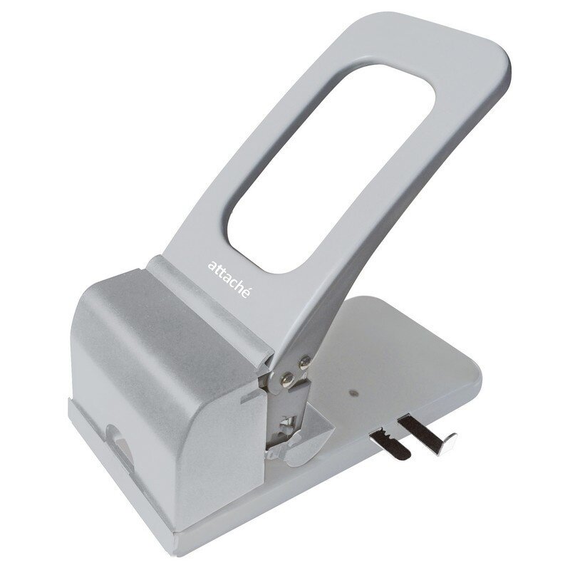 Дырокол Attache Economy, до 100 листов, с линейкой, металл, серый