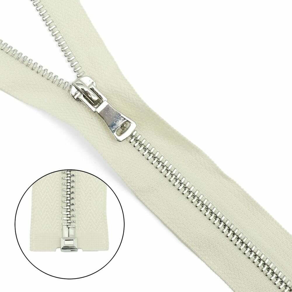 Молния айрис Металл-никель, 70 см 571 молочный, 5 шт