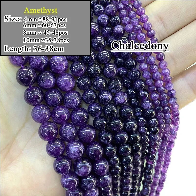 Бусины из натурального камня LUOMAN XIARI Фиолетовый, 10mm about 35-38pcs, amethyst