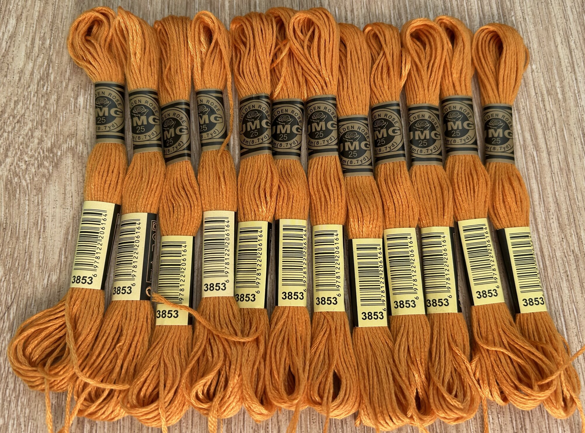 Нитки для вышивания JMC мулине (150-3866) 100% полиэфир 12 штук x 8 м