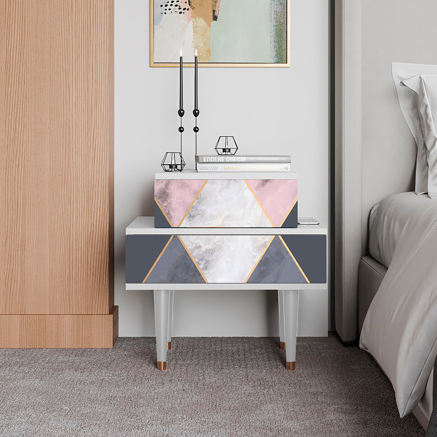 Прикроватная тумба - STORYZ - NS1 Ideal Harmony, Размер - 58 x 58 x 41 см, Цвет корпуса - , Белый