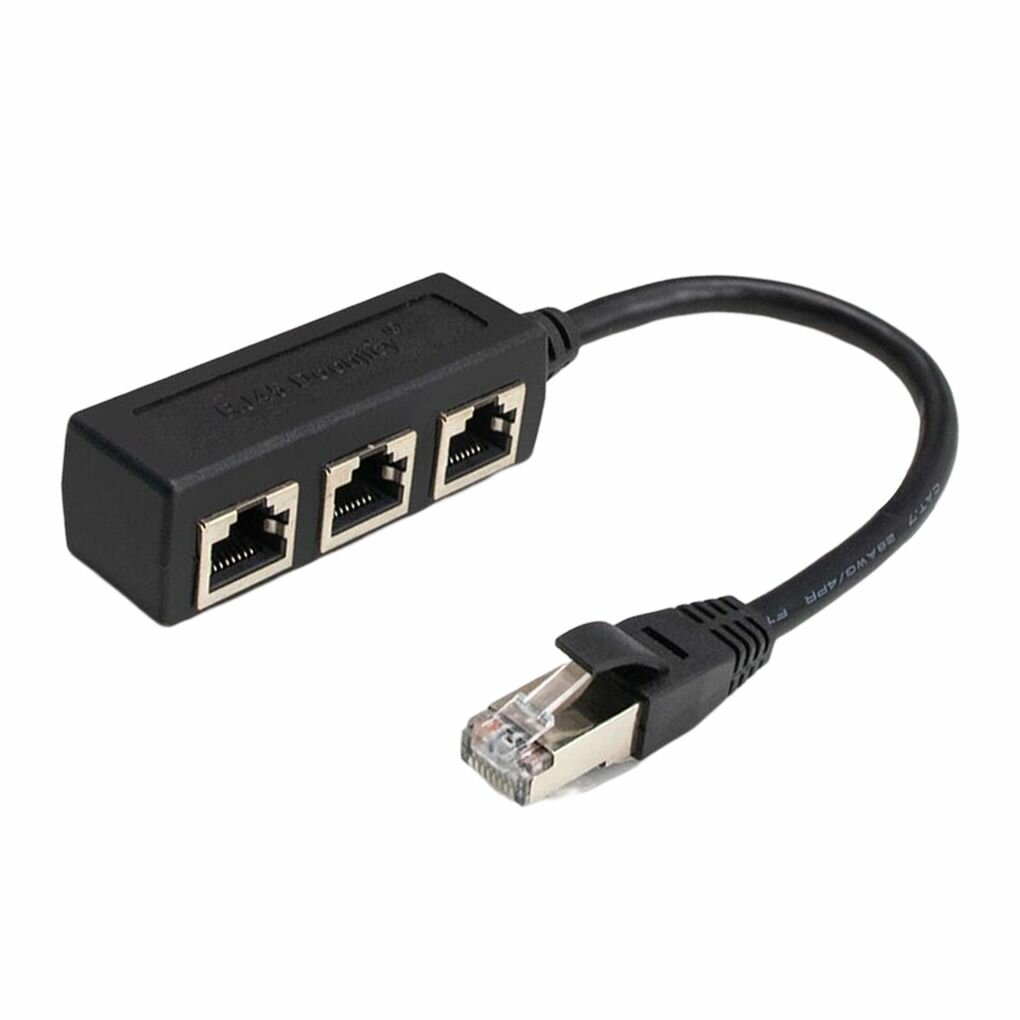 Разветвитель RJ45 1 штекер на 3 штекера кабель переключения сетевого сигнала