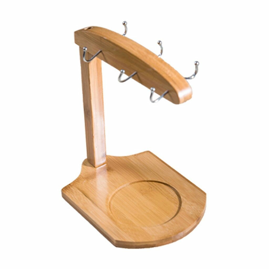 Бамбуковый держатель для кофейной чашки. Подставка кружек вмещает 6 демонстрации блюдца.