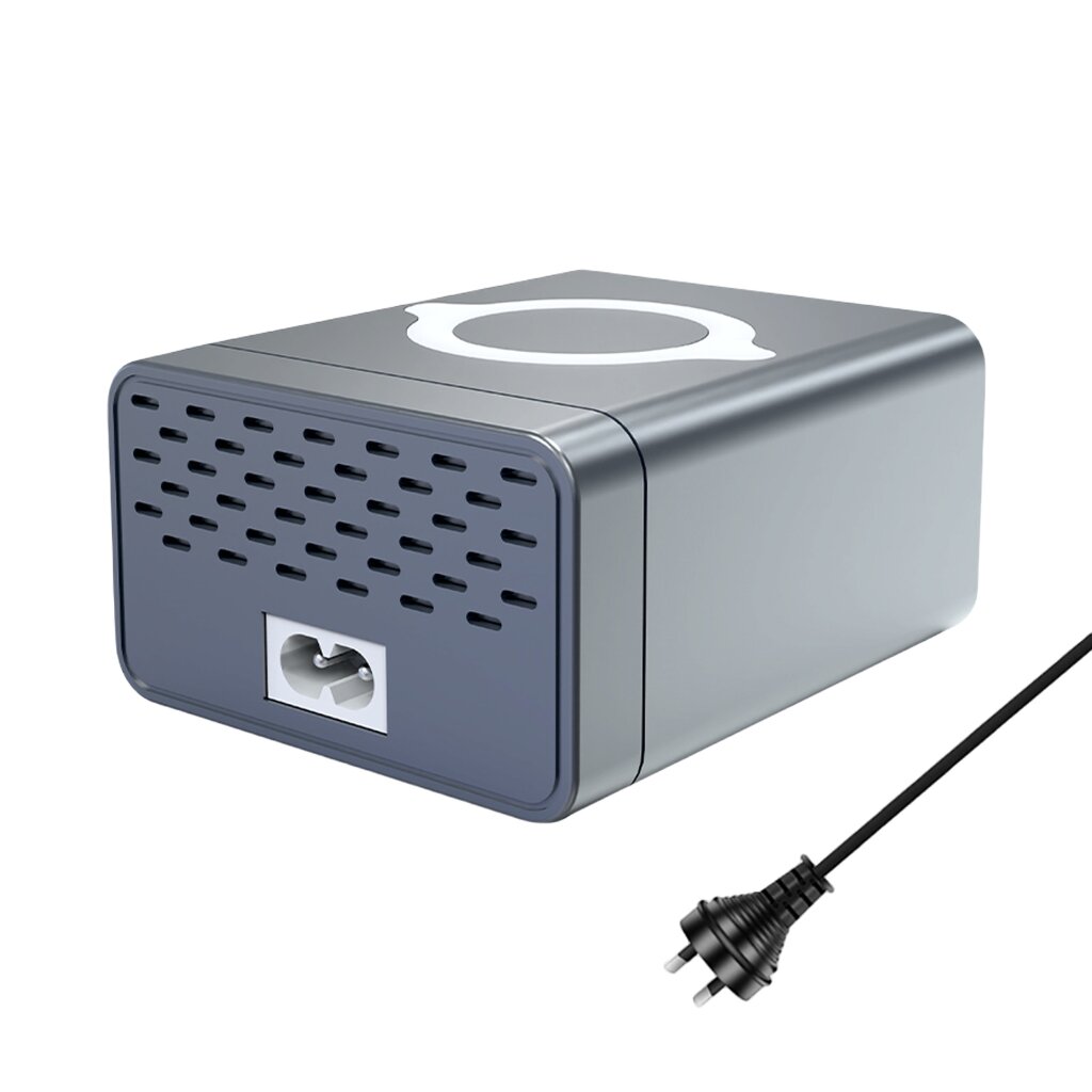 Зарядное устройство, Зарядное устройство M2 с дисплеем 6 USB + 2 Type C и беспроводной зарядкой - австралийский стандарт, 1 комплект