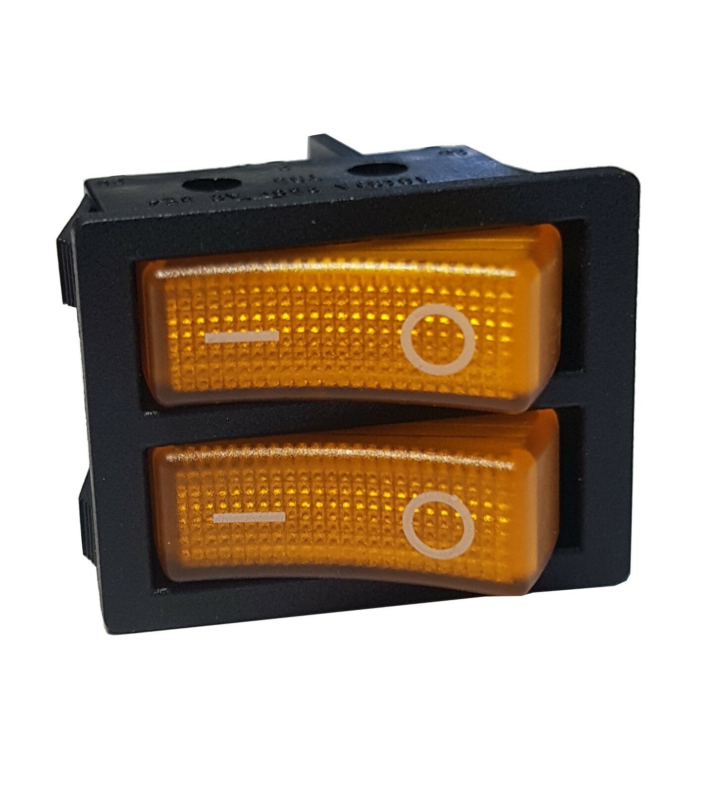 Клавиша 250V 16А двойная желтая с подсветкой (6конт.) ON-OFF TM Nord YADA