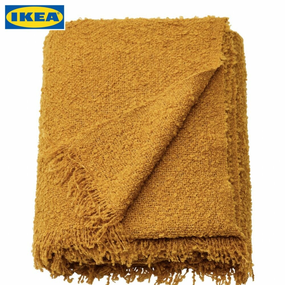 IKEA Плед вязаный, плюшевый , Полиэфирное волокно, 170 см х 130 см