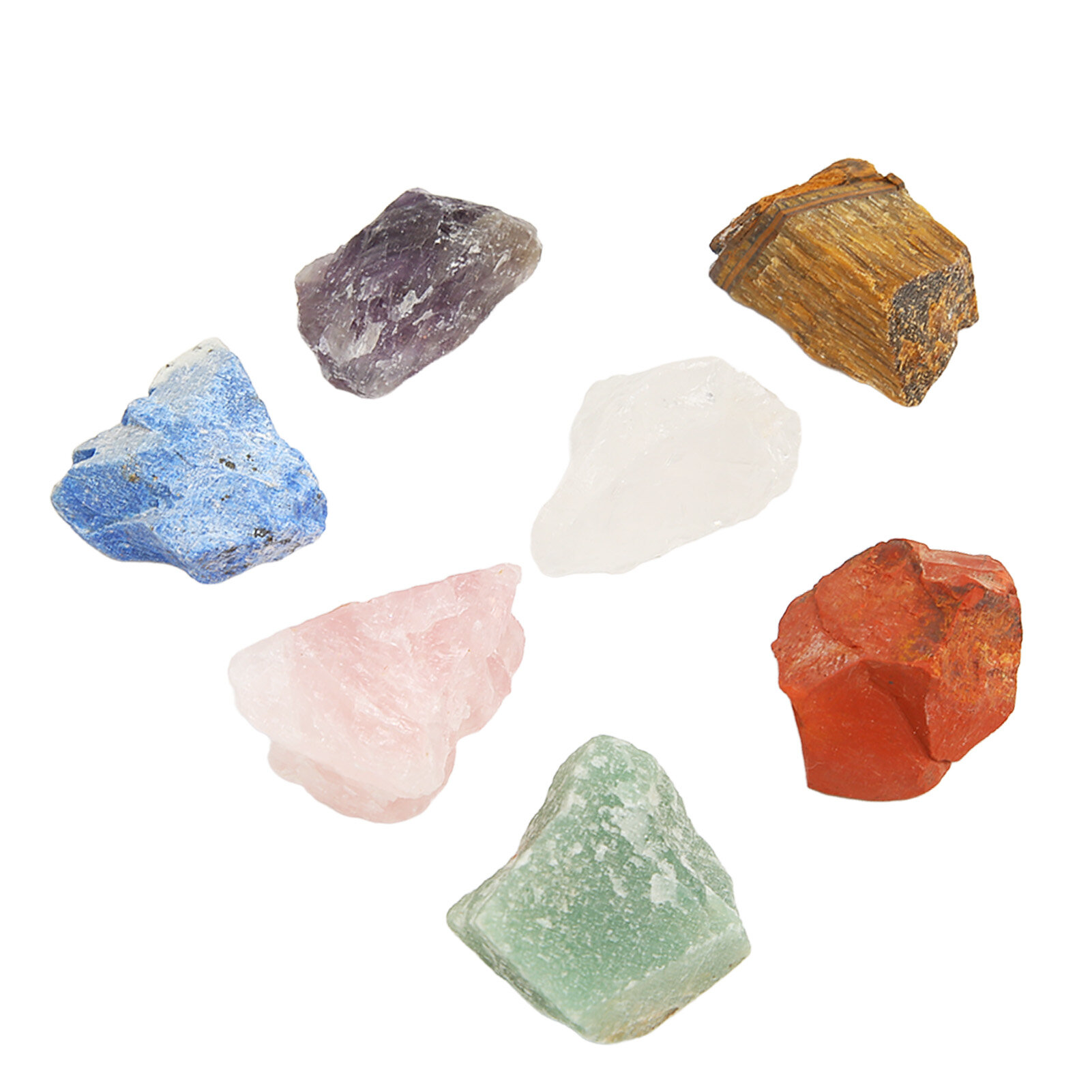 Набор из 7 чакральных камней 7 цветов, цветные необработанные чакральные камни, набор хрустальных камней для лечебной медитации