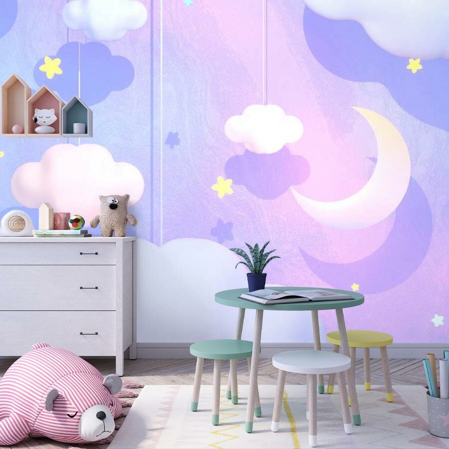 Фотообои Фон с облаками 12-1167-S-Холст 270 x 200 см (ВхШ) Бесшовные, флизелиновые, влагостойкие обои MasterFresok