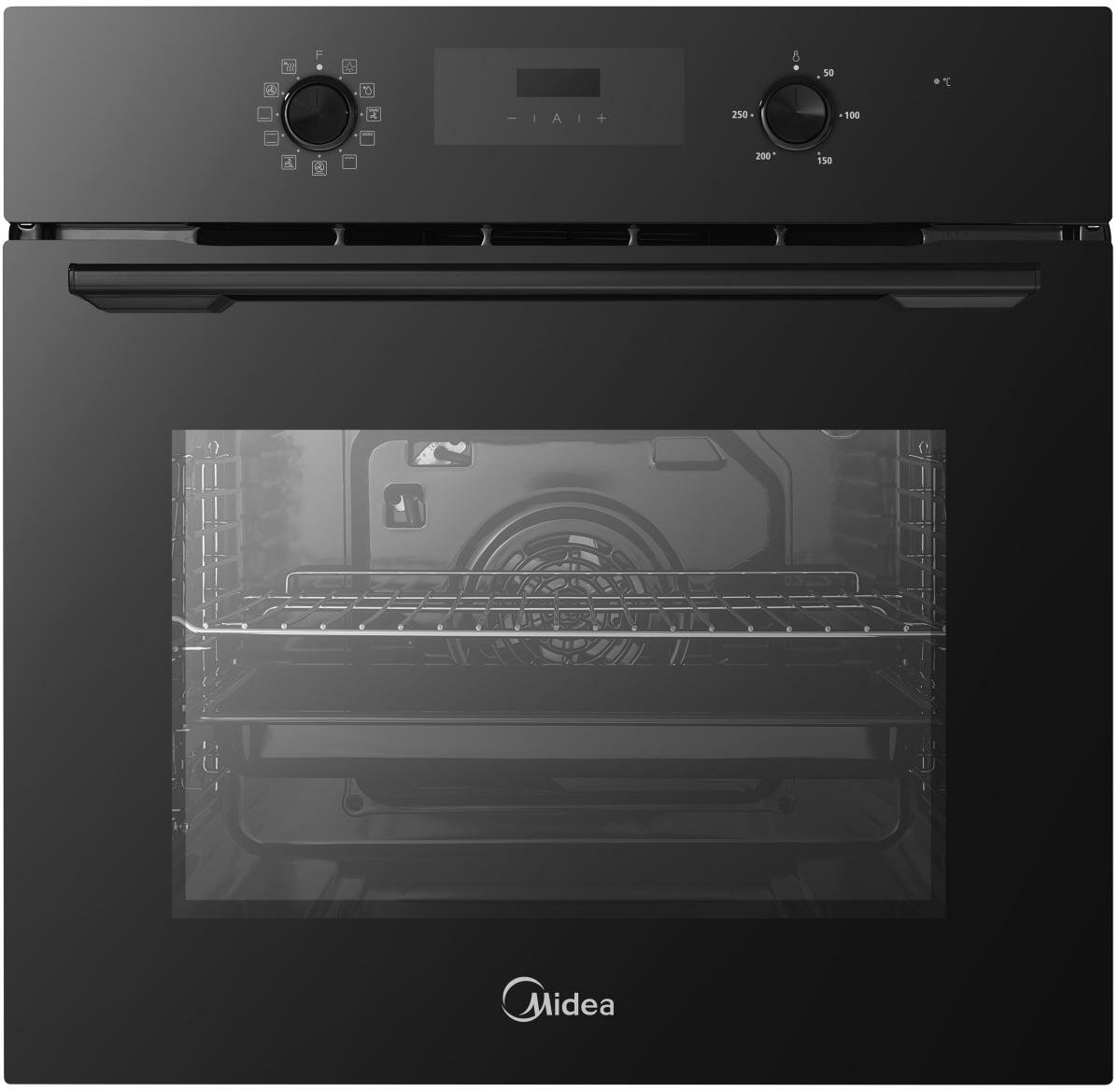 Духовой шкаф электрический MIDEA MO69103GB черный, объем 70 л