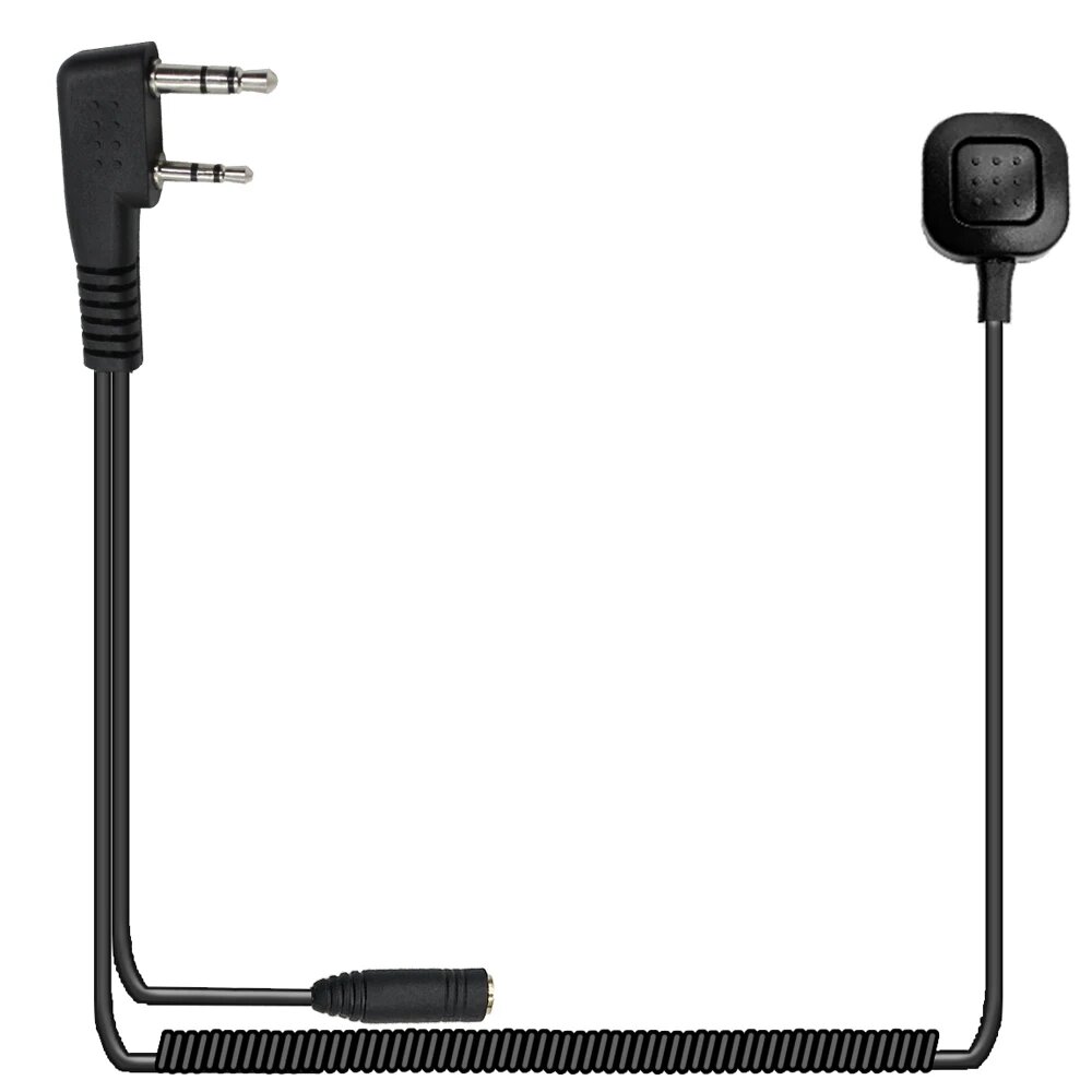 Рация K1 2-контактный на 3,5 мм с аудиокабелем PTT для Kenwood Baofeng UV-5R UV-82 BF-888S Tyt Quansheng UV-K5 UV-K6