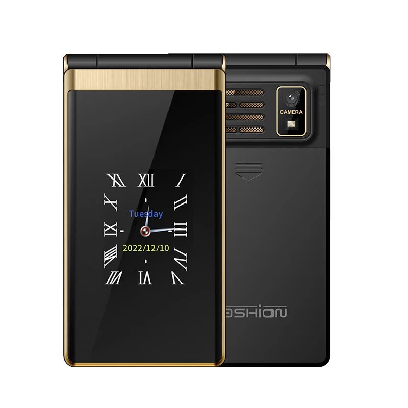 Yeemi M1 Функция телефона Большой кнопочный 2G раскладной телефон Двойная SIM-карта Двойной дисплей со светодиодной подсветкой Мобильный телефон для старика Русская клавиатура