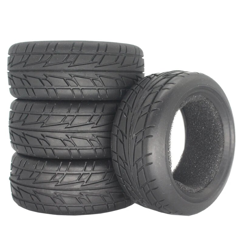 4 шт. мягкие резиновые шины JZXD 65 мм для гоночных автомобилей 1/10 Черный, 6095