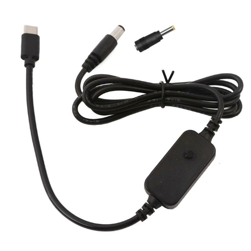USB-C кабель для питания 5V 9V 12V 20V с разъемом 5.5x2.5mm и вольтметром для роутеров, камер, LCD мониторов, - 4,0x1,7 мм