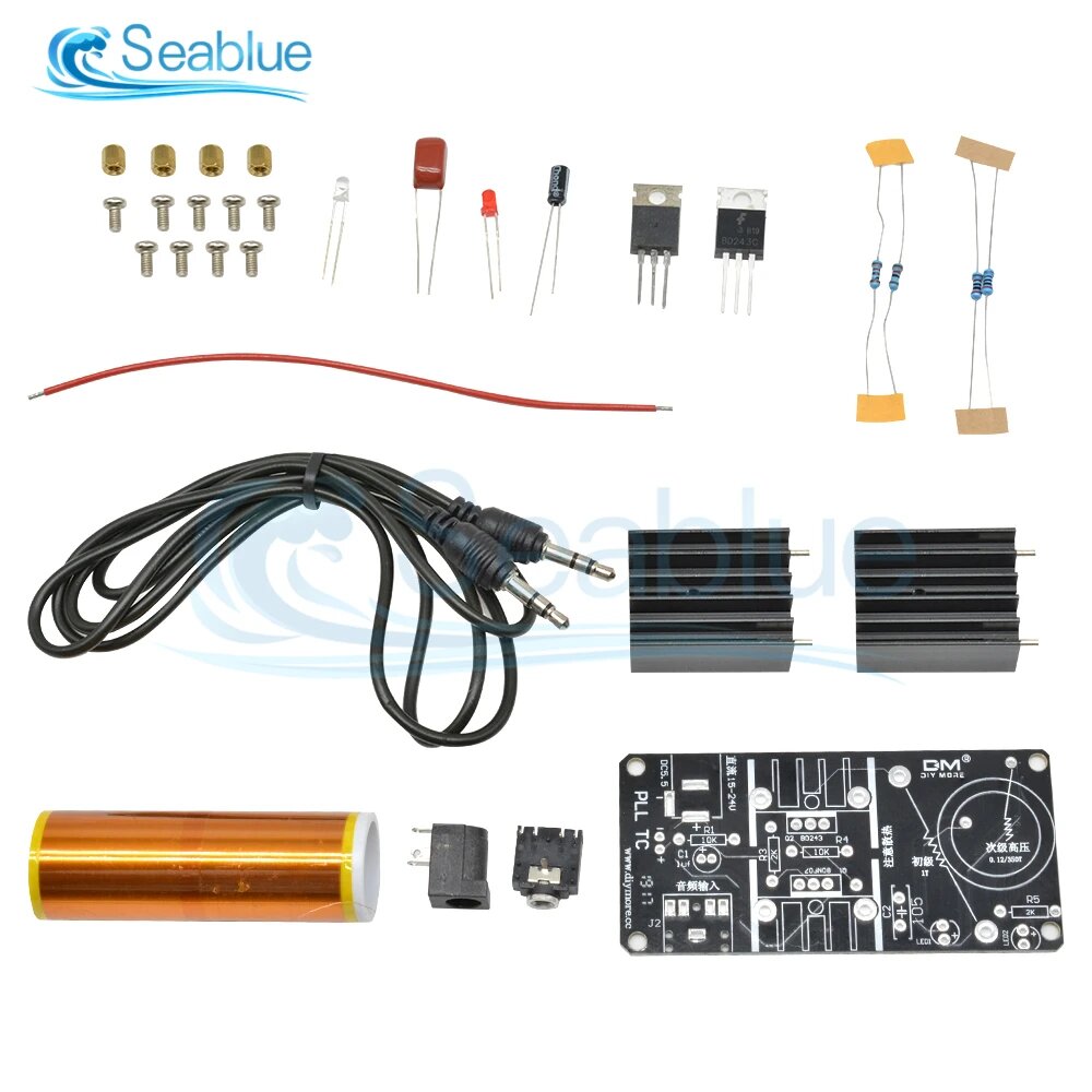 1 комплект, комплект мини-катушек Тесла, 15 Вт, мини-музыкальная катушка Тесла, плазменный динамик, беспроводная передача Тесла, 15-24 В постоянного тока, наборы для самостоятельного изготовления