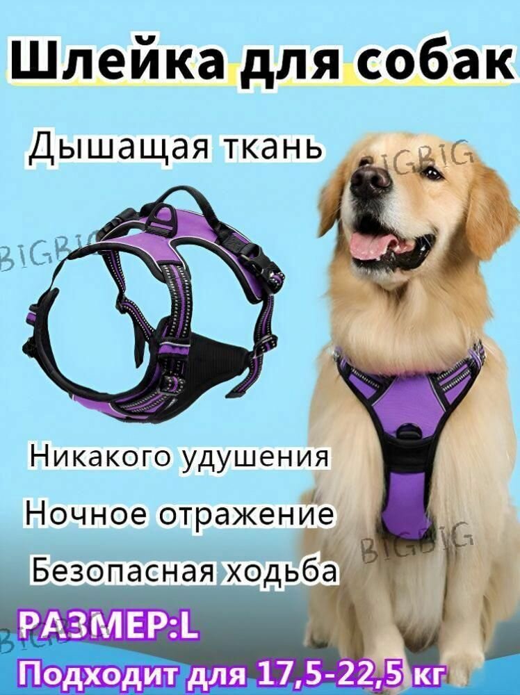 Нагрудная шлейка для собак, нагрудная шлейка для средних и крупных собак, ночная светоотражающая