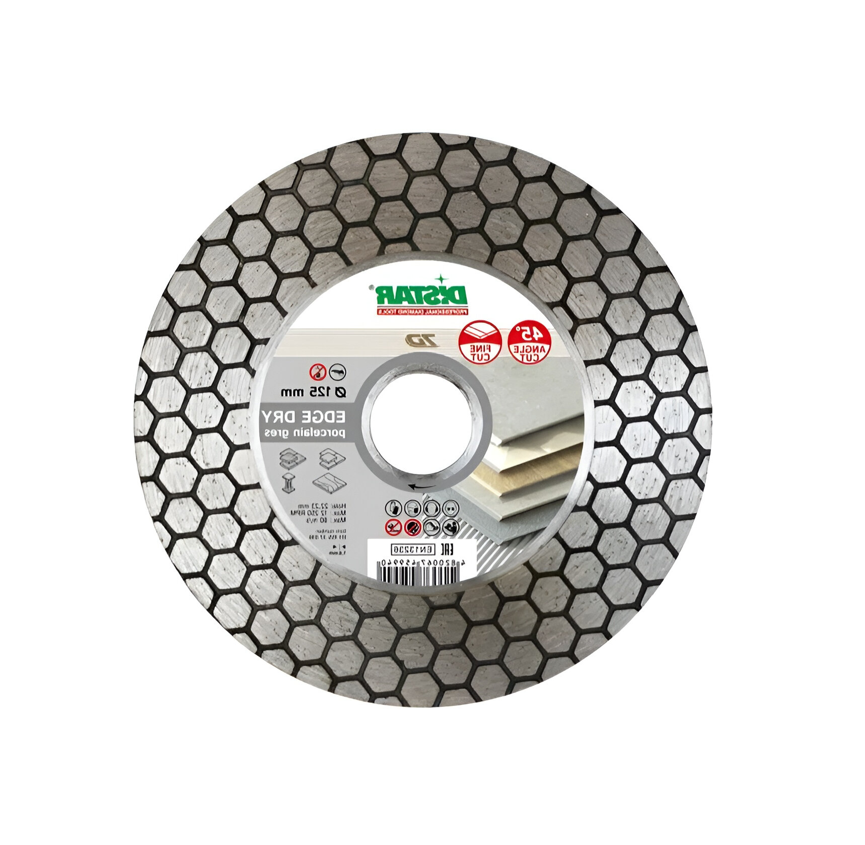 Алмазный диск по керамограниту, плитке, кафелю (черепашка) / 125 x 1.6 x 22.23, 1 шт.