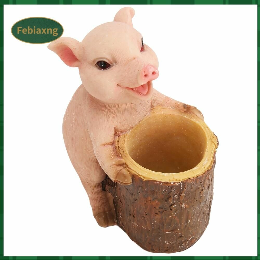 Статуэтка свинки, симпатичная, ручная работа, для дома и сада