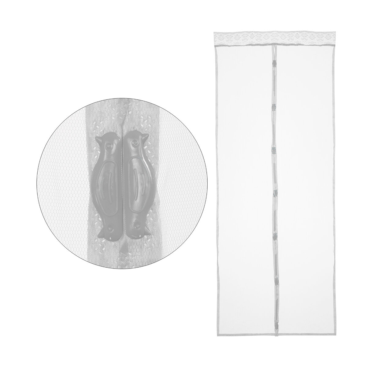 Сетка москитная Рыжий кот 2,2х0,9 м, белая, дизайн птички, на магнитах