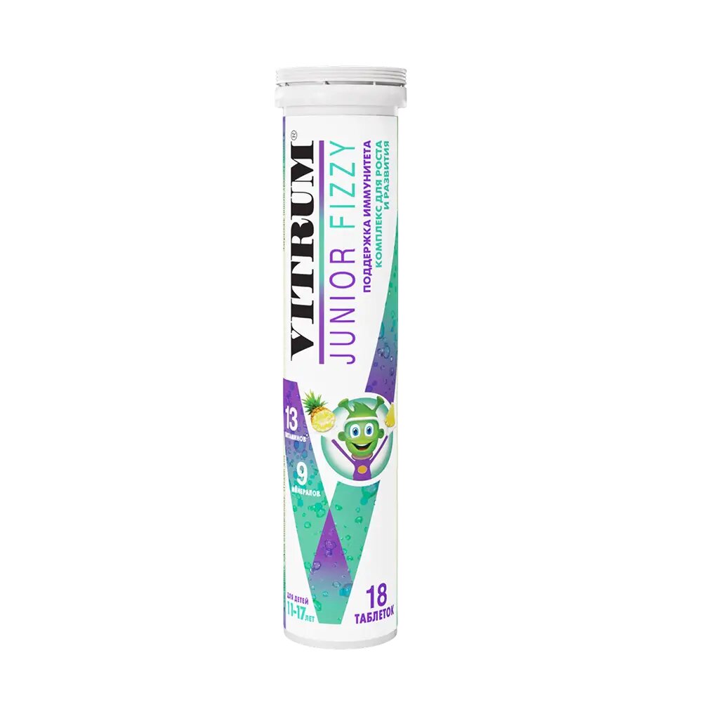 Витрум Юниор шипучий/Vitrum Junior Fizzy таблетки массой 4,4 г 18 шт