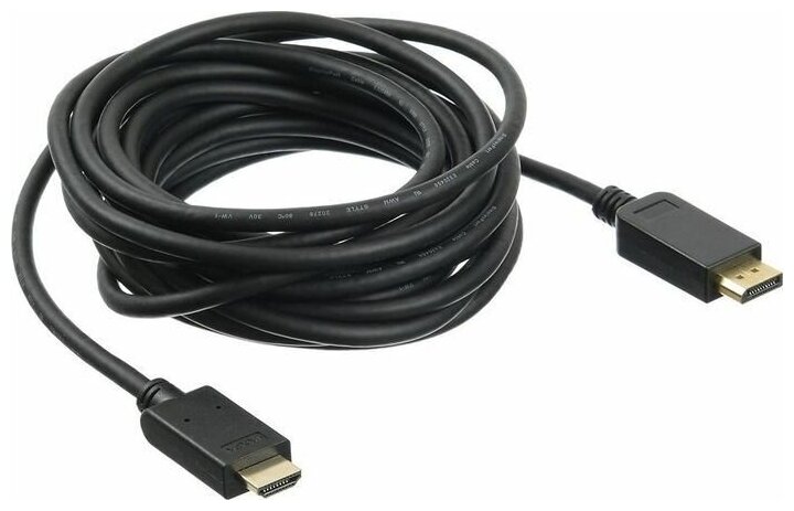 Кабель аудио-видео Buro v. 1.2 DisplayPort (m)/HDMI (m) 5м. Позолоченные контакты черный (BHP DPP_HD
