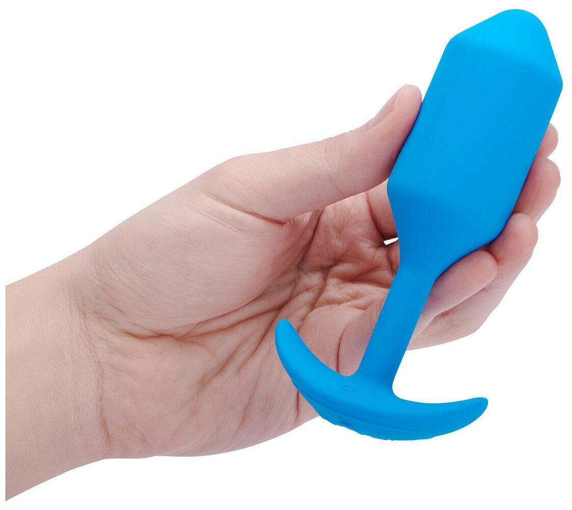 Вибропробка для ношения B-Vibe Vibrating Snug Plug 3, голубая