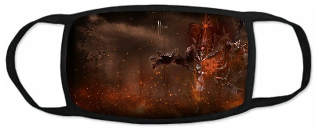 Маска на лицо Lineage 2, Линеэйдж 2 №6, Детская - 18 на 10 см