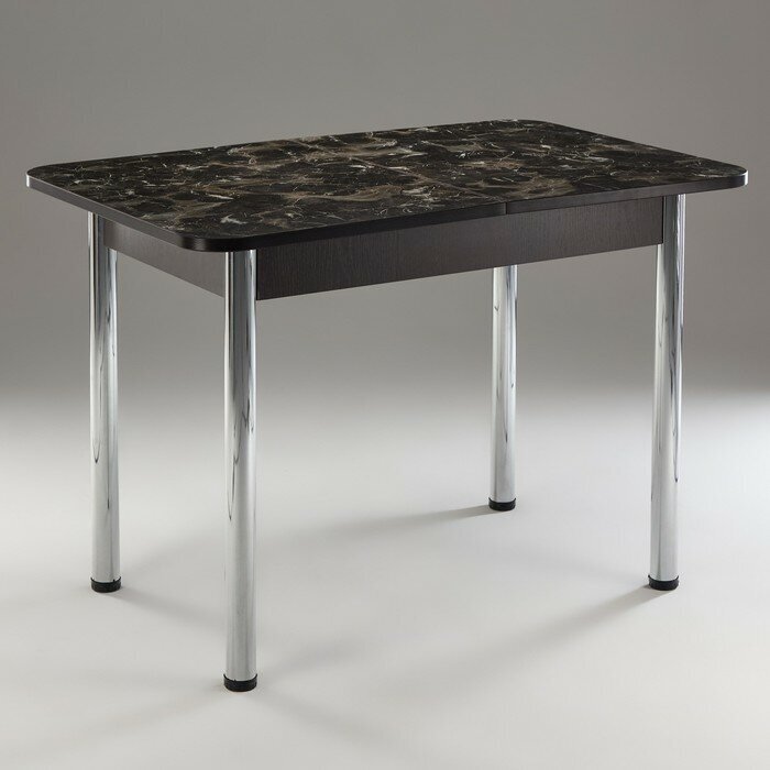 Стол кухонный раздвижной, 1100(1500)×700×775 мм, цвет венге/мрамор королевский