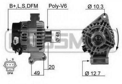 Генератор FORD FOCUS 1.4, 1.6 98- (14V 105A) ERA 210357