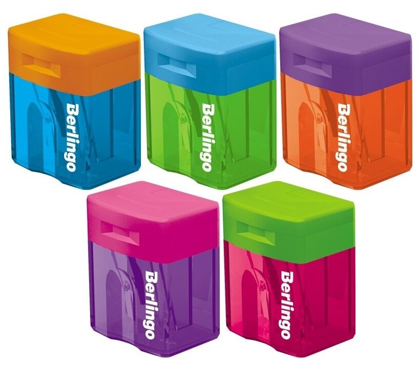 Точилка Berlingo серия: Fuze, пластиковая, 1 отверстие, с контейнером (BBp_15017), 1 шт