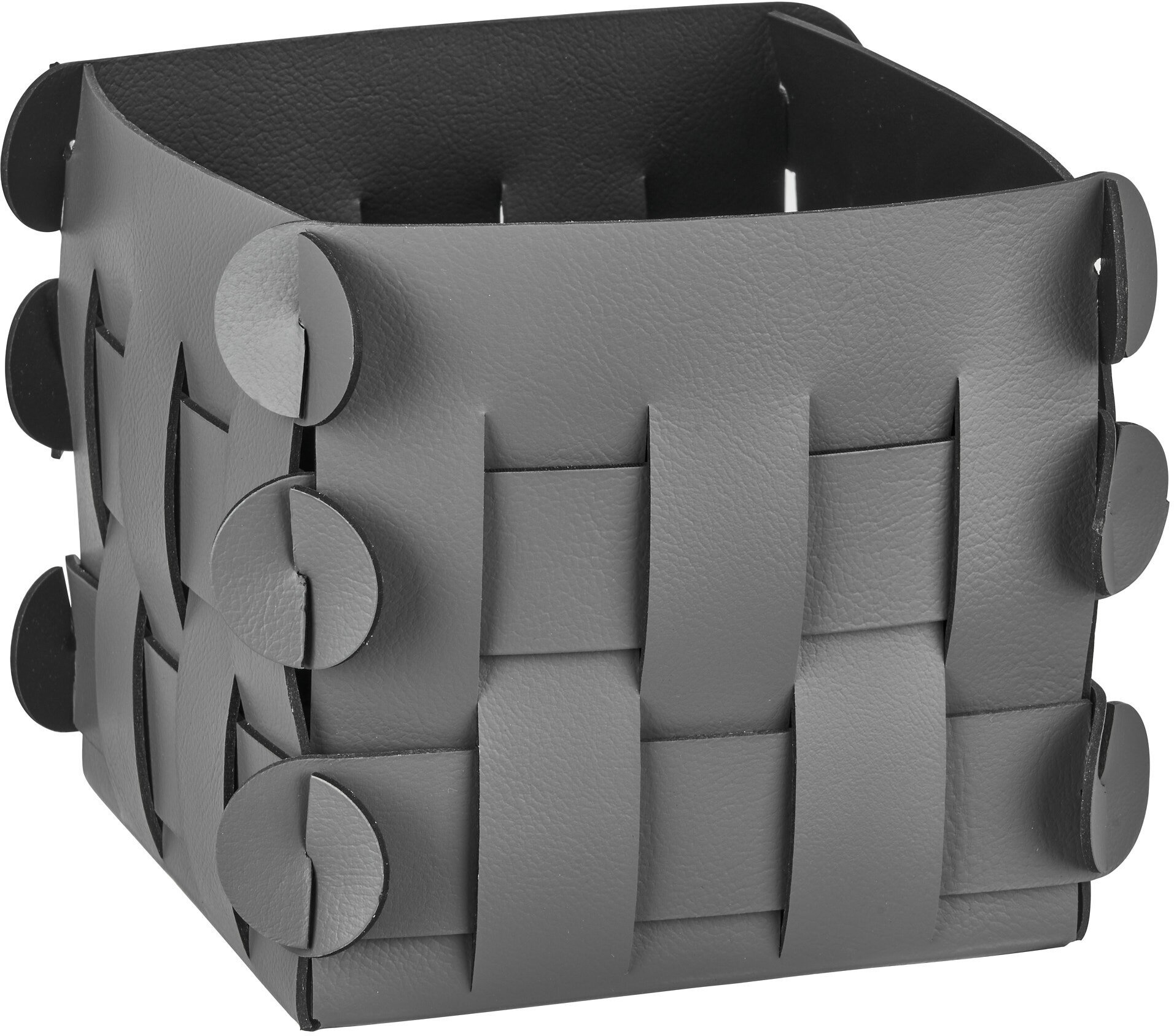 Настольная корзинка для сервировки и декора Shlesser, ADJ, 13х13х13см, натуральная кожа