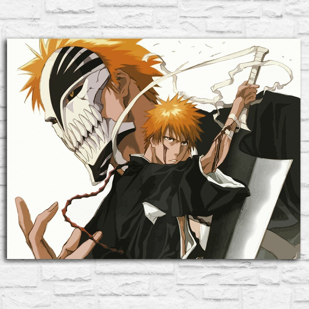 Картина по номерам на холсте аниме Блич (Bleach, манга, Ичиго Куросаки) - 15088 Г 30x40