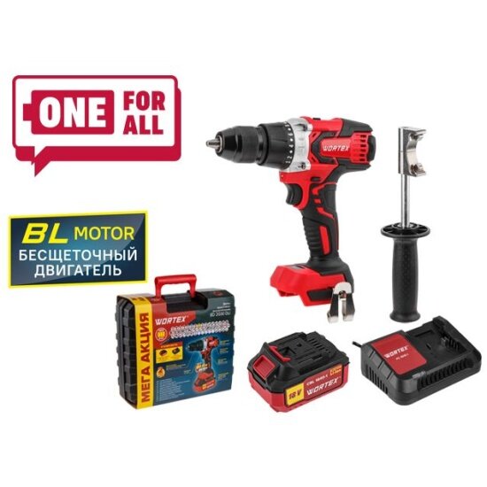 Дрель-шуруповерт Wortex аккумуляторный BD 2030 Dli в чемодане с акб и з/у ALL1 (0329280)