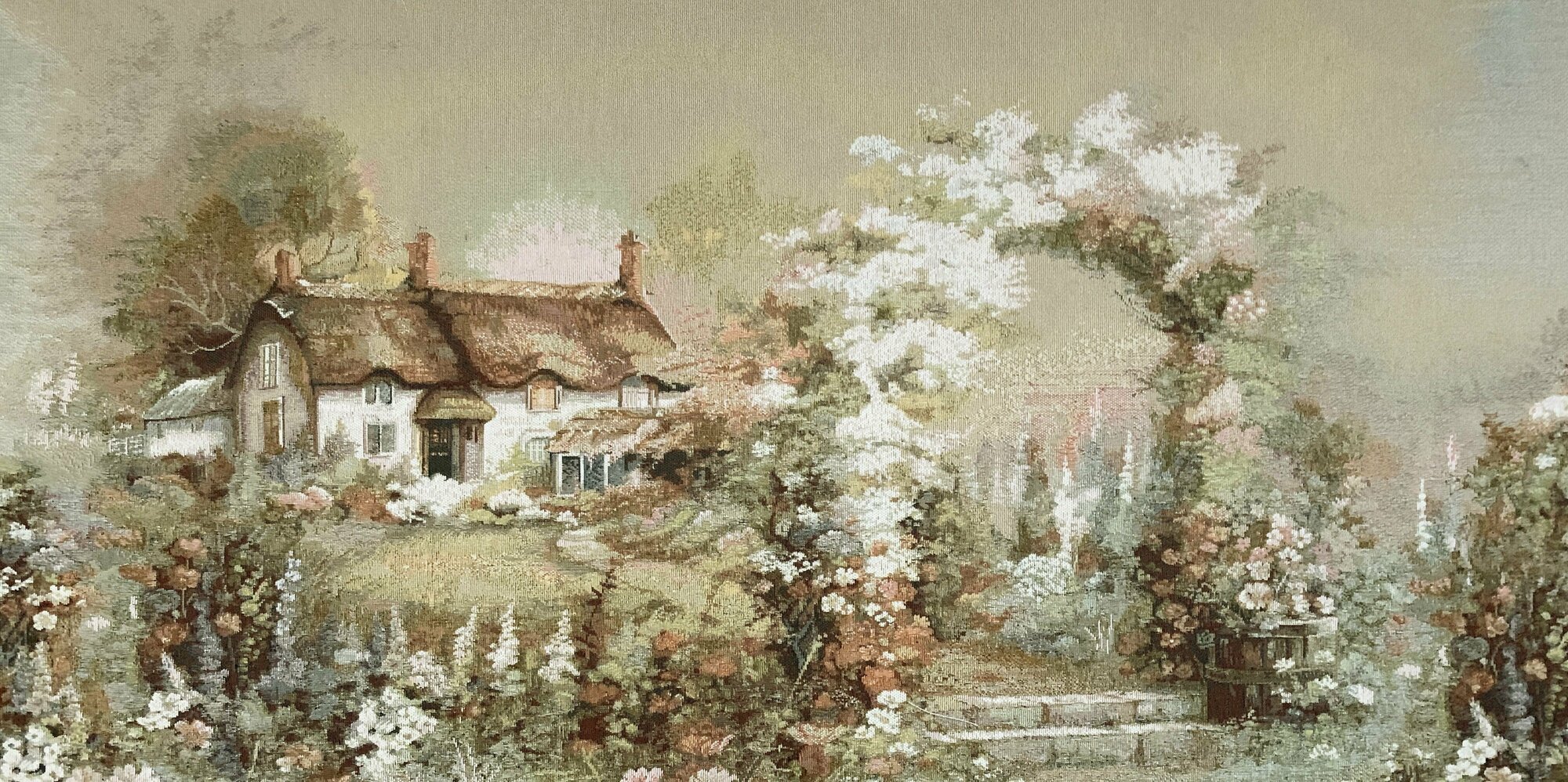 Гобелен, гобелен без рамы 95х50 см / "Цветочный сад"