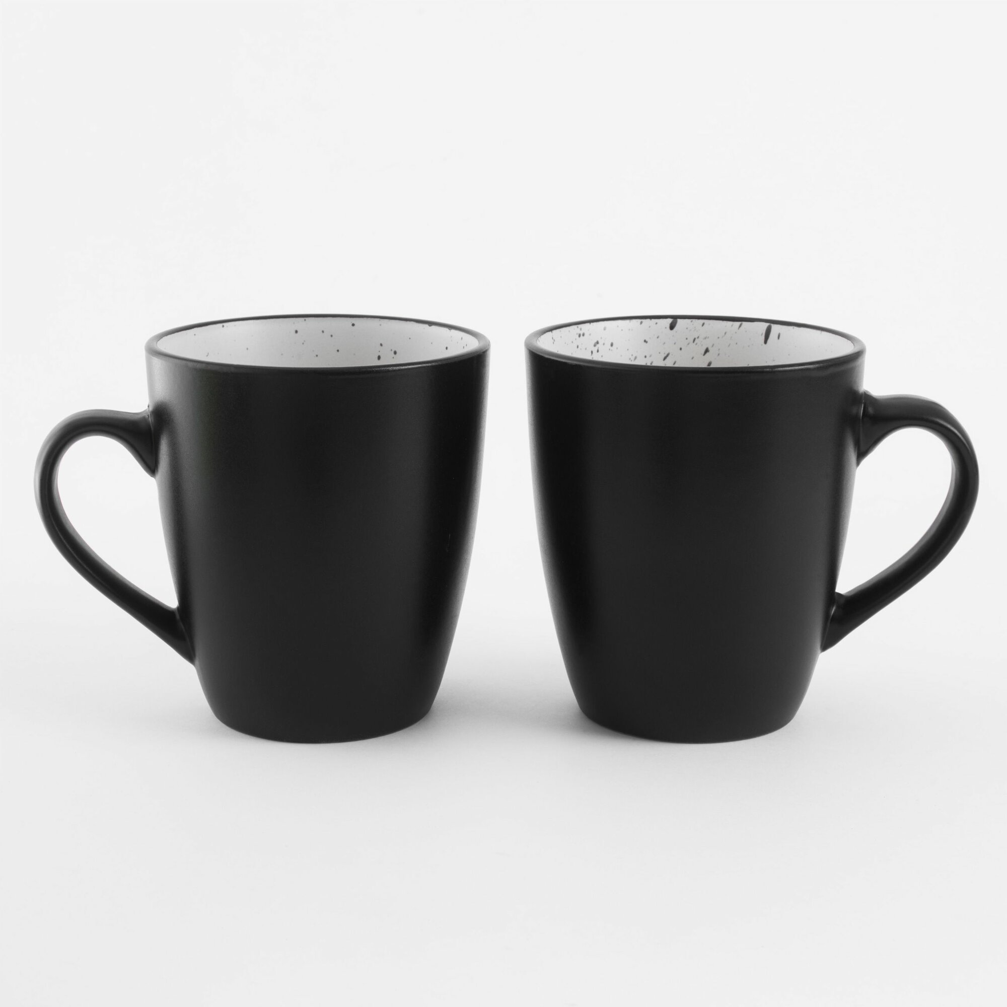 Кружка, 400 мл, 2 шт, керамика, черно-белая, в крапинку, Isernia, Kuchenland