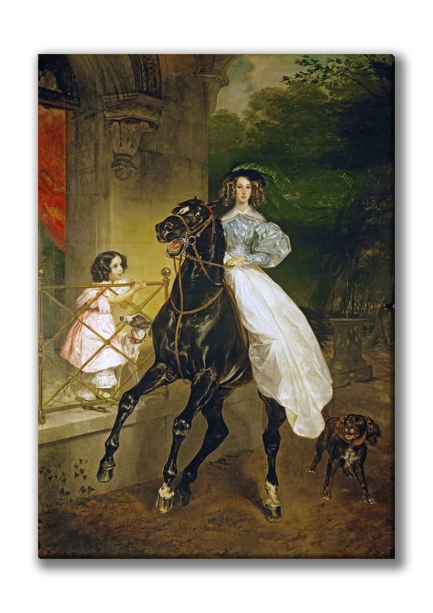 Картина для интерьера на холсте Карл Брюллов «Всадница» 28х40, холст натянут на подрамник