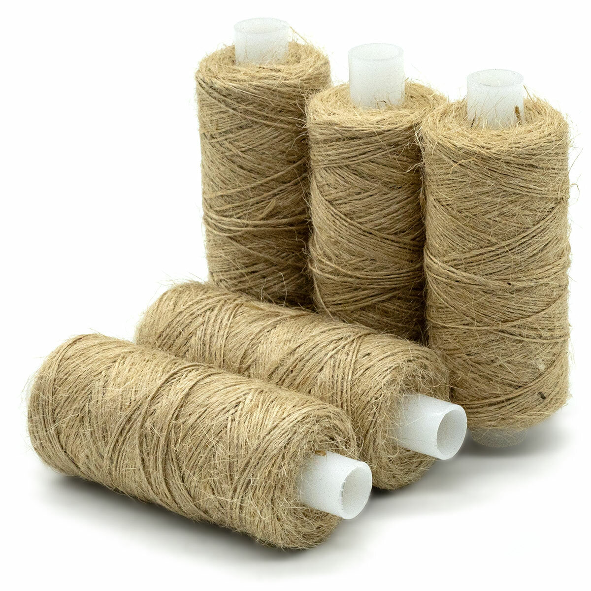 Нитки швейные джутовые НИТ-КА, Д1, 0,8 мм, катушка 100 м, цвет суровый, 5 шт