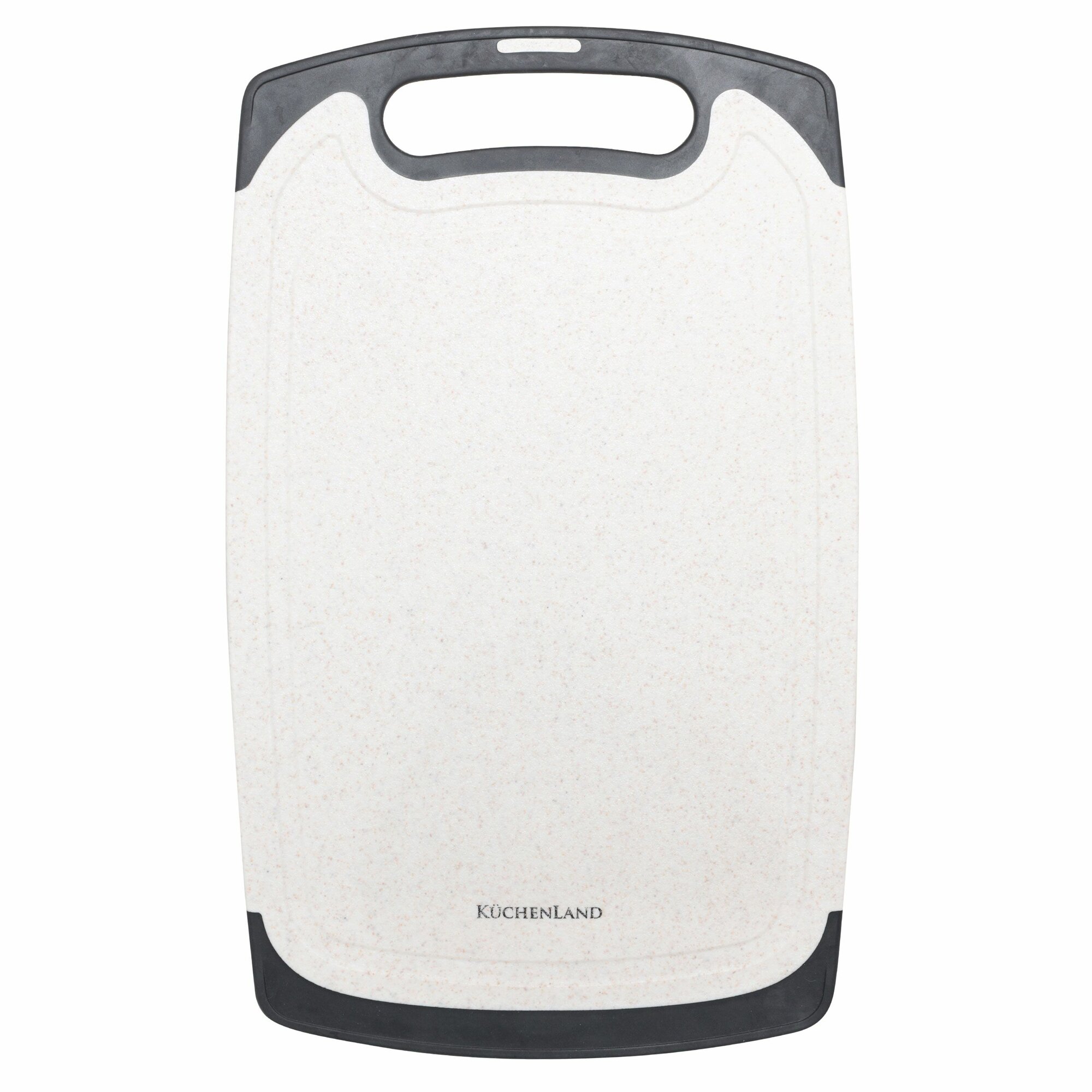 Доска разделочная, Kuchenland, 32х20 см, прямоугольная, пластик/резина, молочная, Speck-light