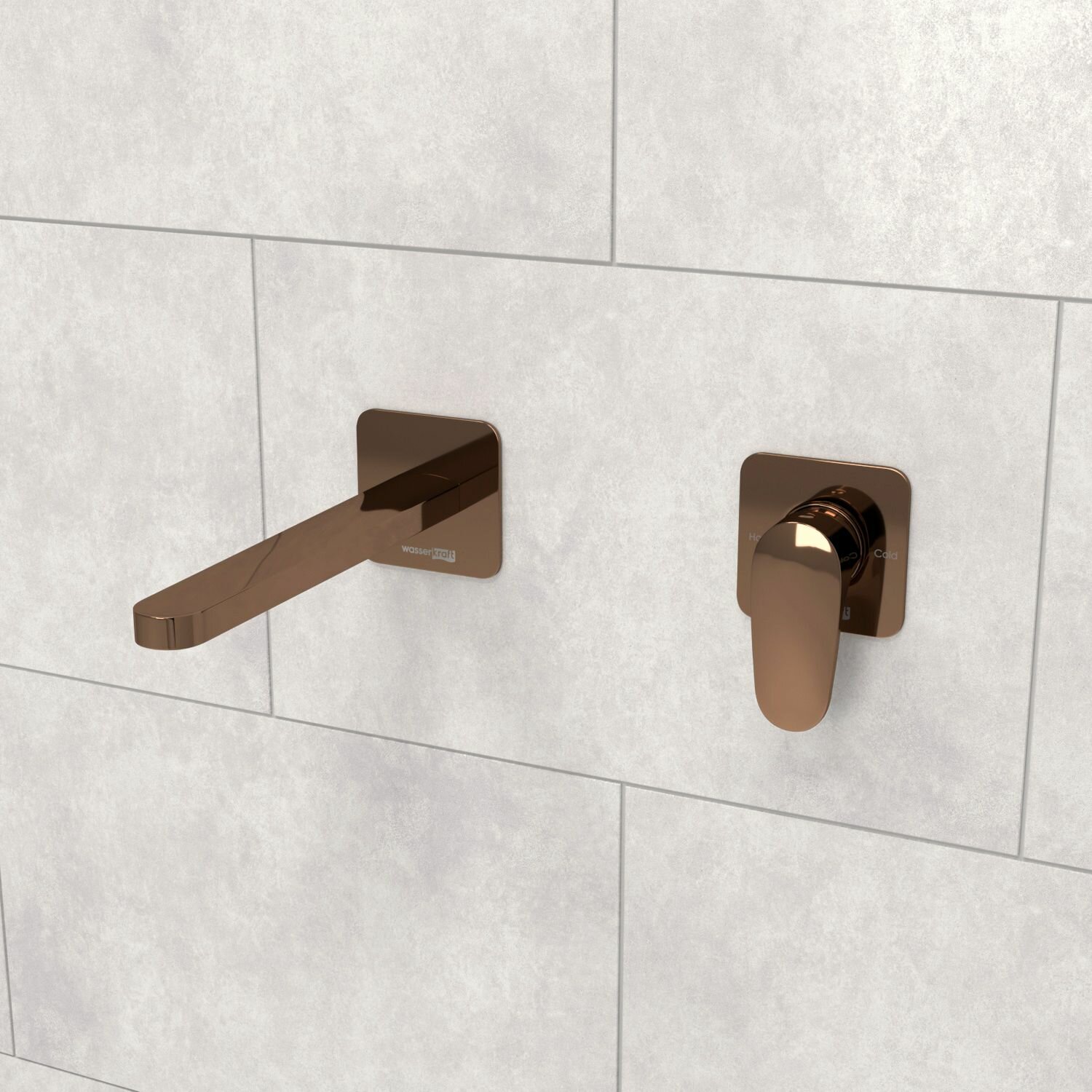 Встраиваемый смеситель для раковины WasserKRAFT, Розовое золото