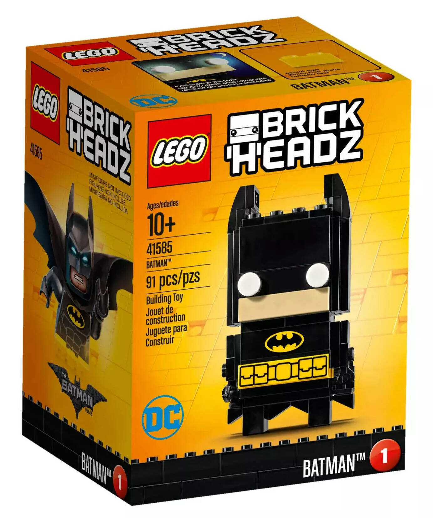 Конструктор LEGO BrickHeadz 41585 Бэтмен, 91 деталь, от 10 лет, 2017 год