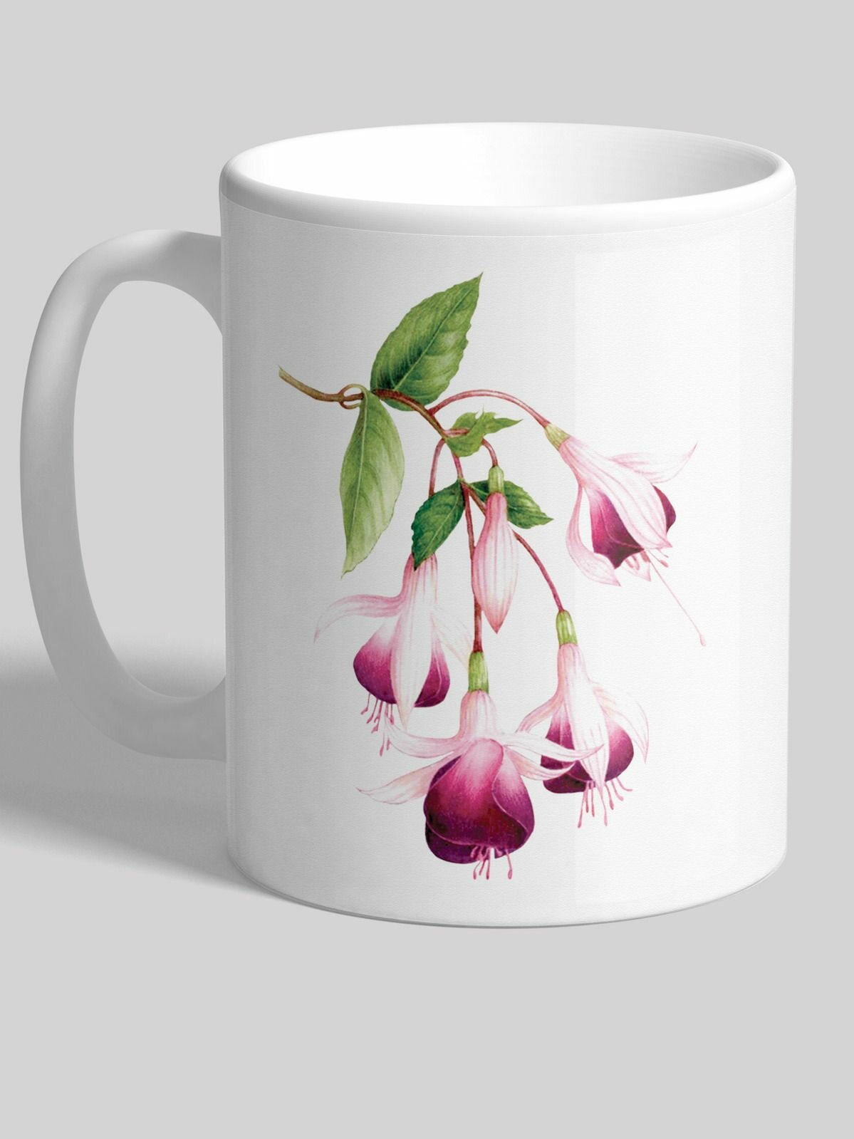 Кружка cooperative.moscow " Фуксия цветок " (кружка с Фуксией , Фуксия , кружка с цветком, кружка Фуксия , с Фуксией , подарок с любовью, кружка с цветами, цветы, цветок) , 330 мл, 1 шт