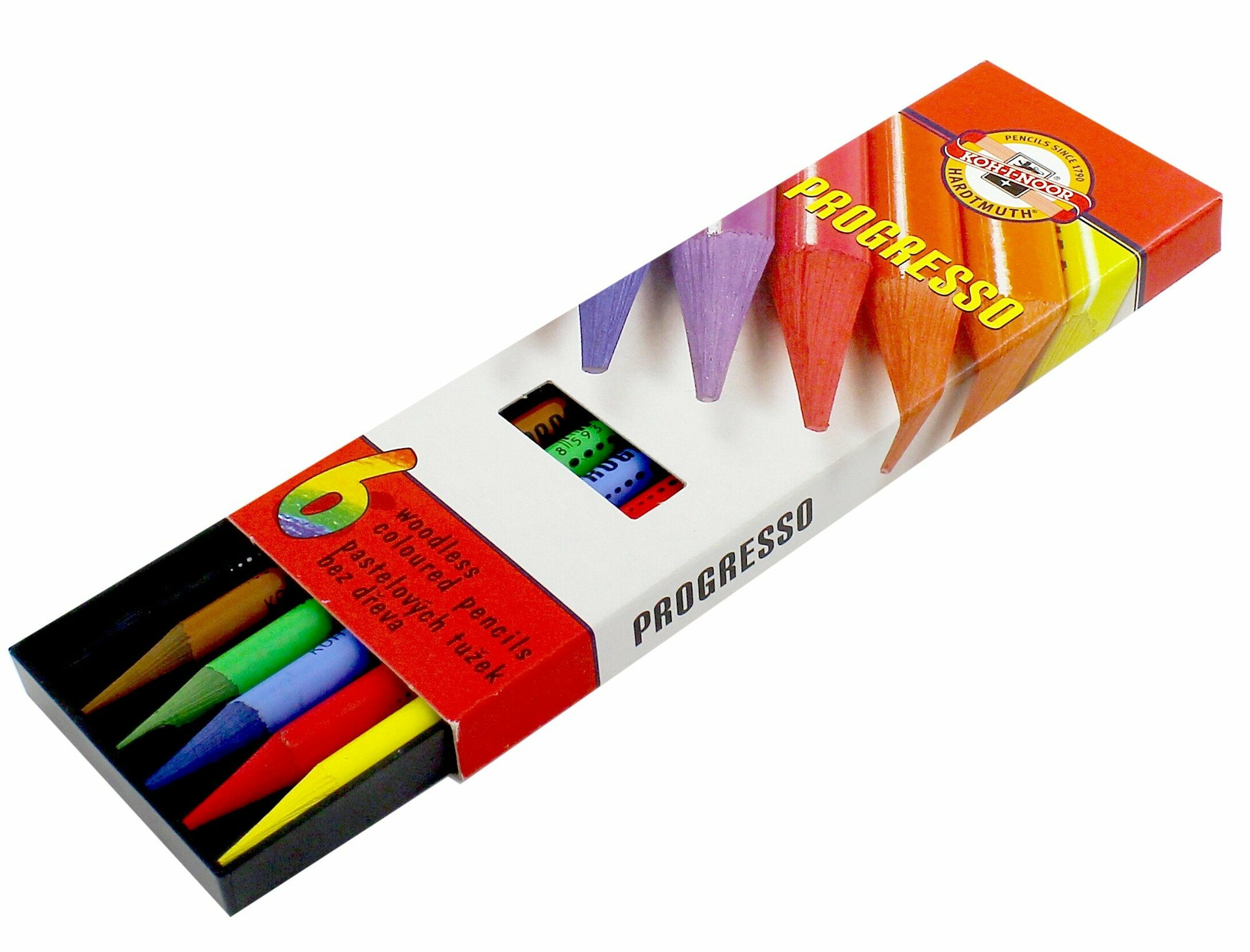 Карандаши цветные Progresso, 6 цветов, укороченные