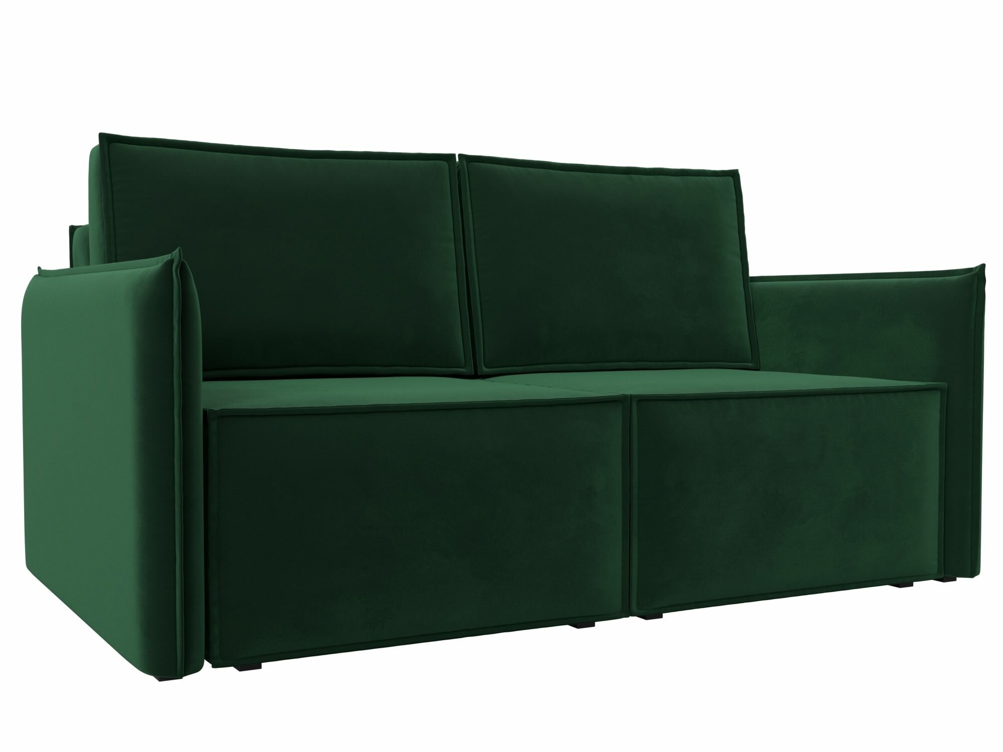 Диван прямой Либерти мини, велюр, механизм раскладушка, зеленый, 159x108x94см. Хит Диванов