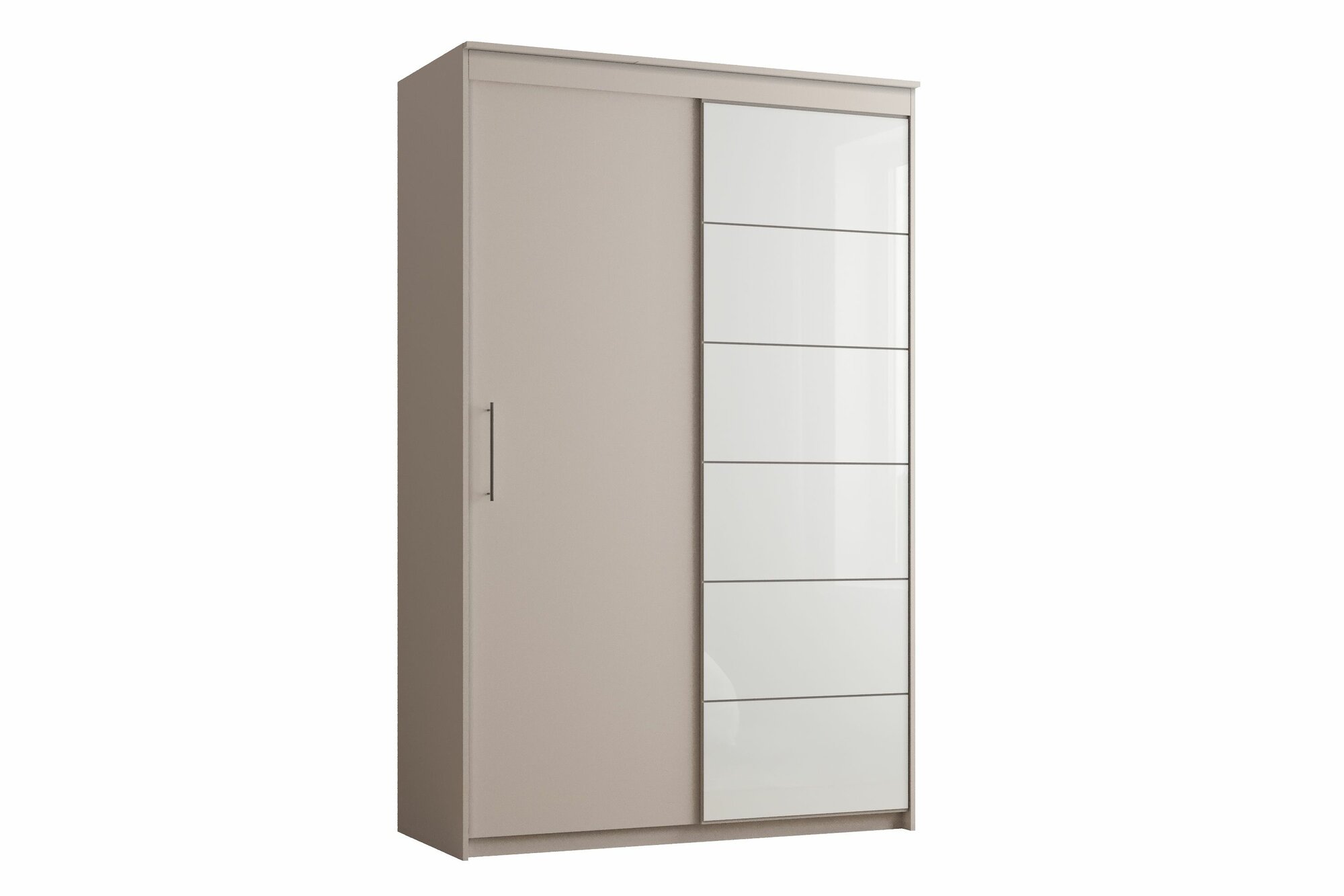 Шкаф-купе "Арманд 2" 140-45-240 кашемир и оракал белый 010М ручка рейлинг хром матовая наполнение платье-белье