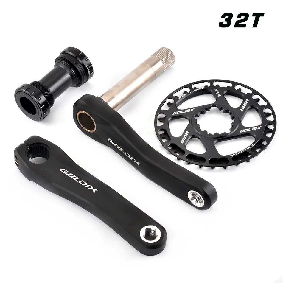 GOLDIX Детский велошатун MTB из алюминия 28-38 зубьев 150mm, Crank BB 32T