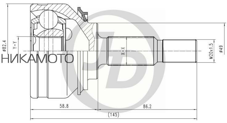 JUST DRIVE JCT0155A ШРУС внешний ABS 151501 RE LOGAN 05-, CLIO III (BR0/1, CR0/1) 05-, MEGANE II (BM0/1_, CM0/1_) 02-;