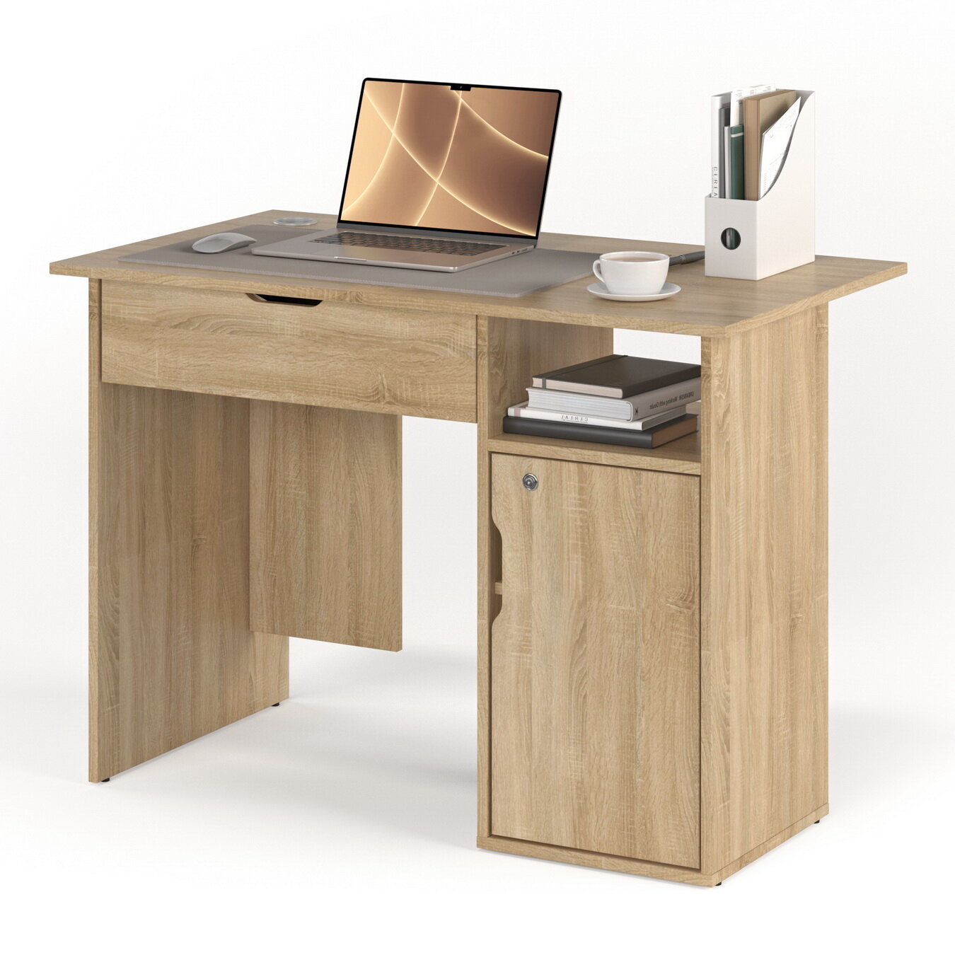 Стол письменный БАНГА-51-Я правый Дуб Сонома